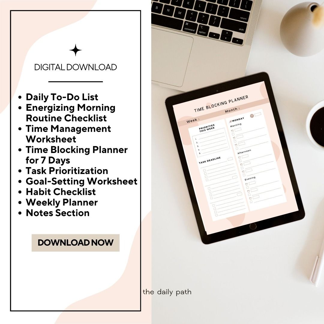 Daily Time Management Planner Template | Planner Printable | Weekly ...