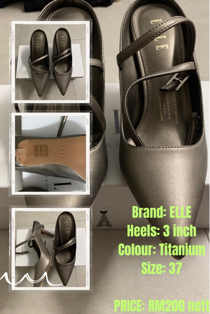 ELLE High Heels Titanium Colour, Women's Fashion, Footwear, Heels on ...