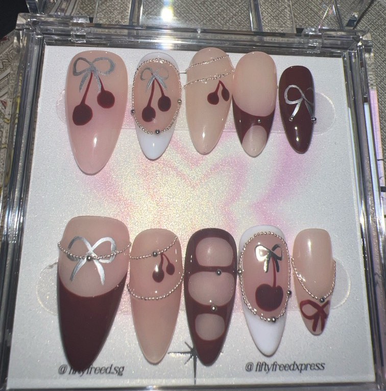 Fiftyfreed X-press press on nails cherry, Beauty & Personal Care, Hands ...