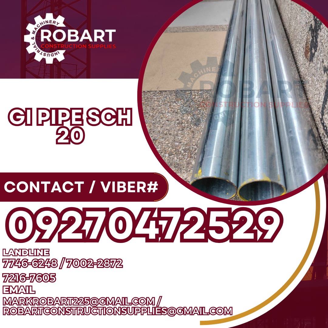 GI Pipe Sch 20, Commercial & Industrial, Construction Tools & Equipment ...