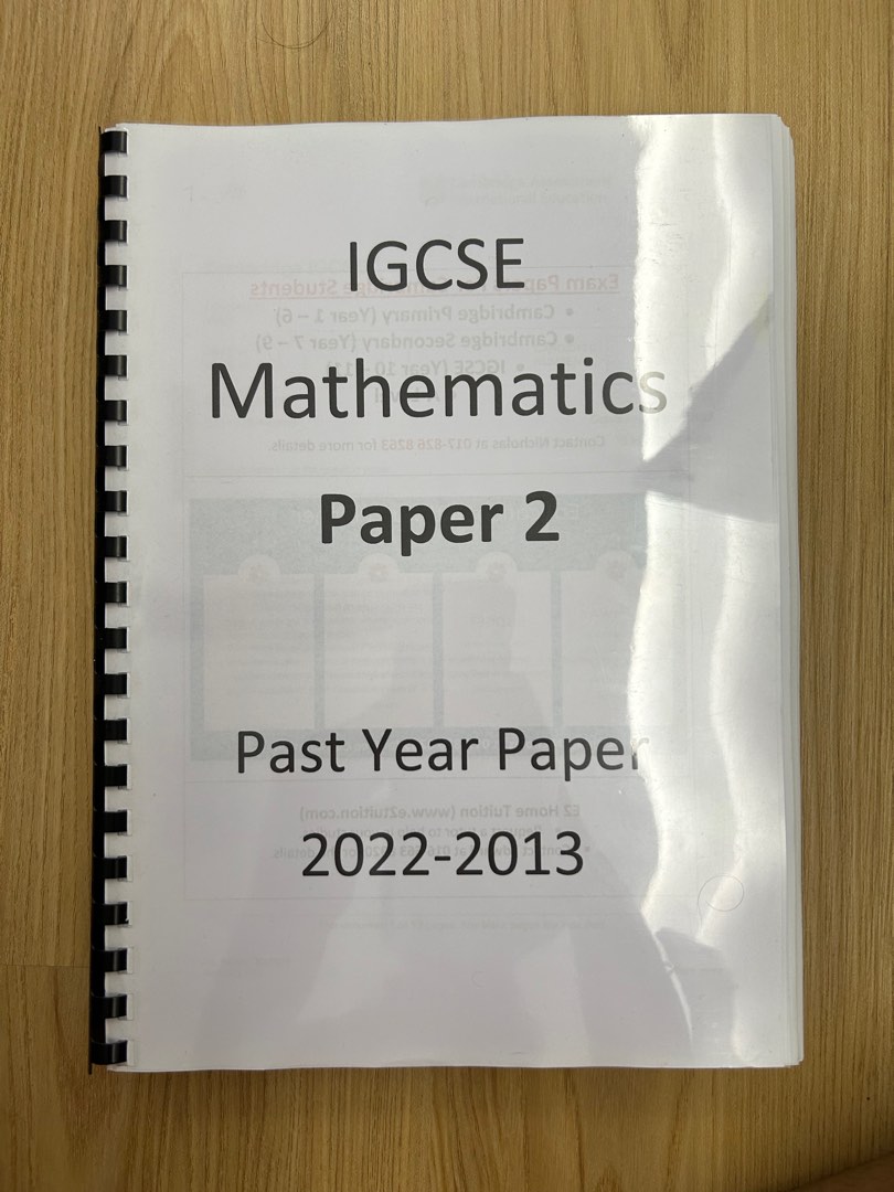 IGCSE maths paper 2 past year papers 2013-2022, Hobbies & Toys, Books ...