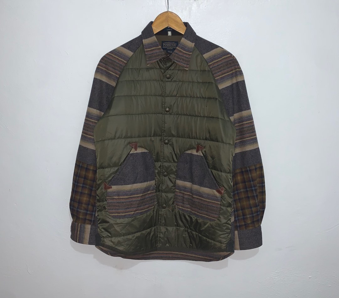 JUNYA WATANABE MAN EYE x PENDLETON AD2018 LEATHER COW HIDE - HYBRID ...