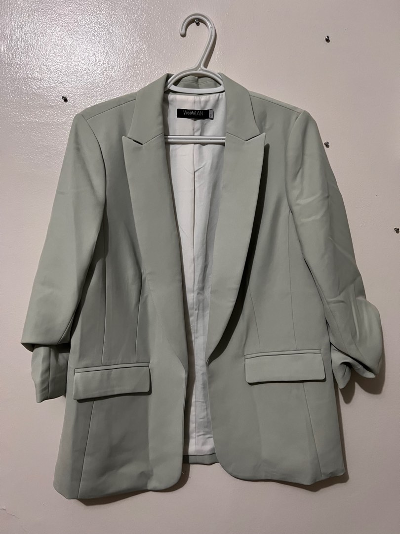 Light Green Office Coat, Women's Fashion, Coats, Jackets and Outerwear ...