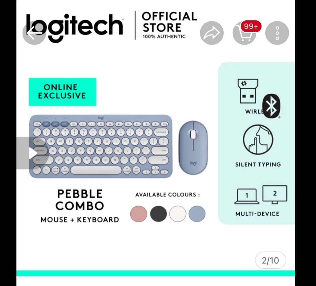 Logitech Pebble Combo Blue, Computers & Tech, Parts & Accessories ...