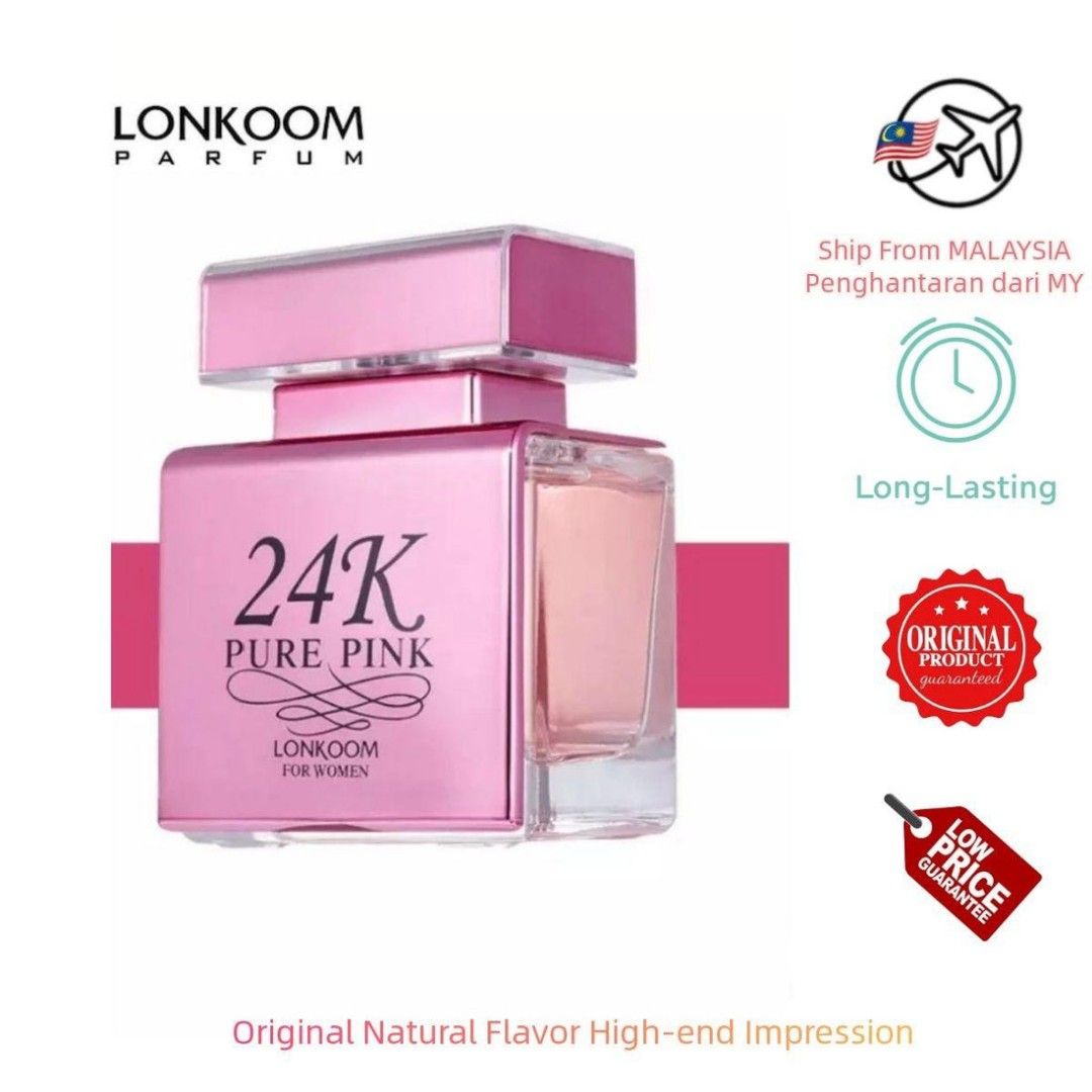 LONKOOM 24K PURE PINK EDP 100ml, Beauty & Personal Care, Fragrance ...