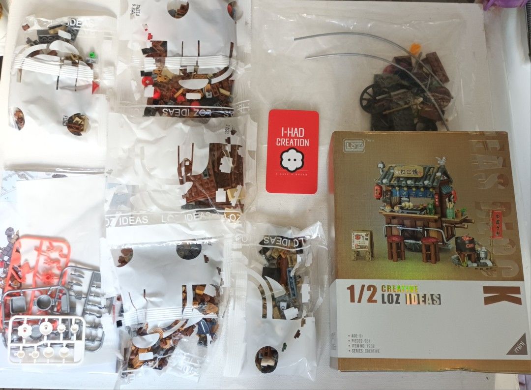 全新 LOZ 1/2 creative ideas 系列 章魚燒檔 拼裝模型 不是 樂高 Lego, 興趣及遊戲, 玩具 & 遊戲類 ...