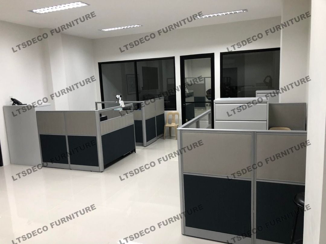 L-SHAPE WORKSTATION CUBICLE | OFFICE PARTITION, Furniture & Home Living ...