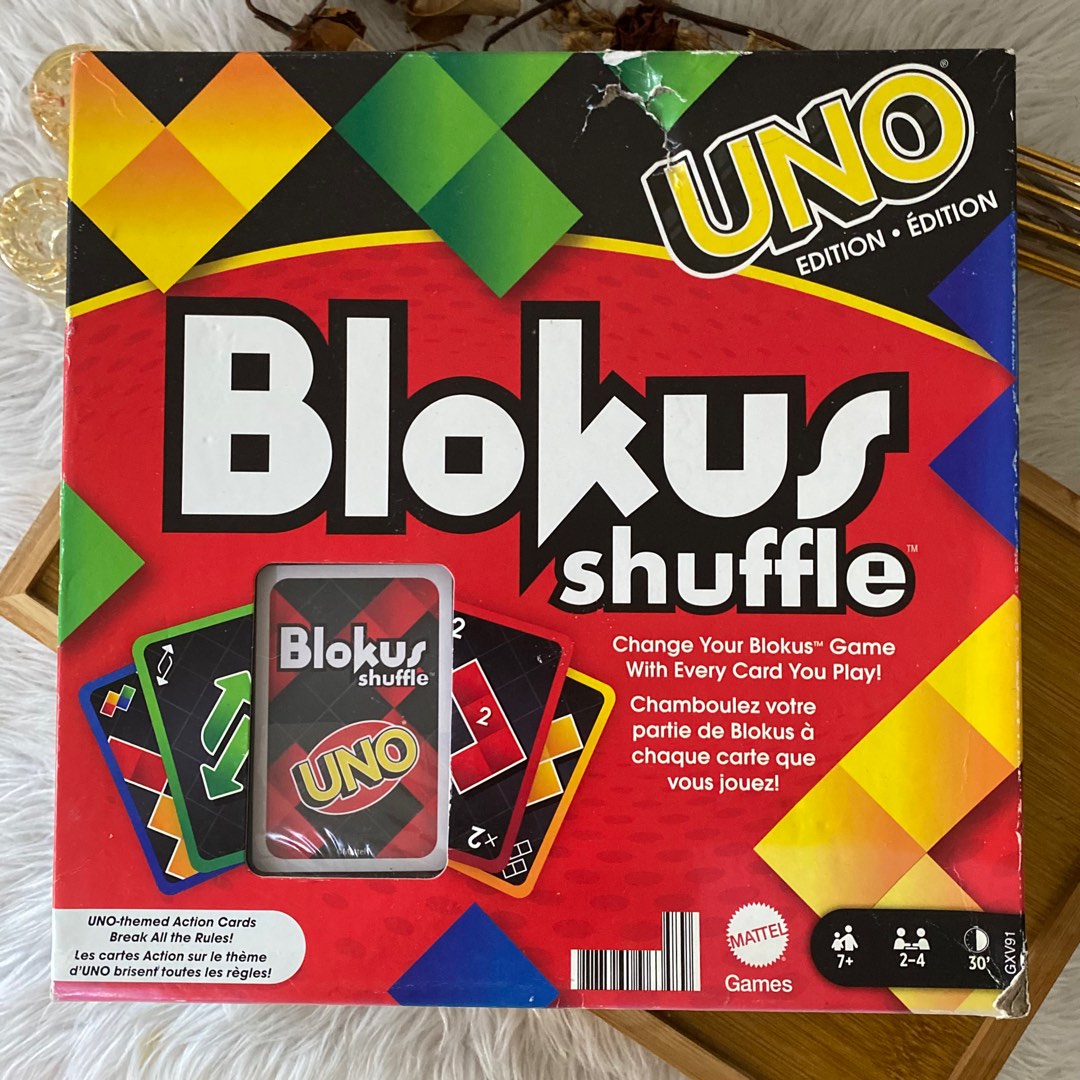 Mattel Blockus Shuffle UNO Edition Strategy Board Game for 2 to 4 ...