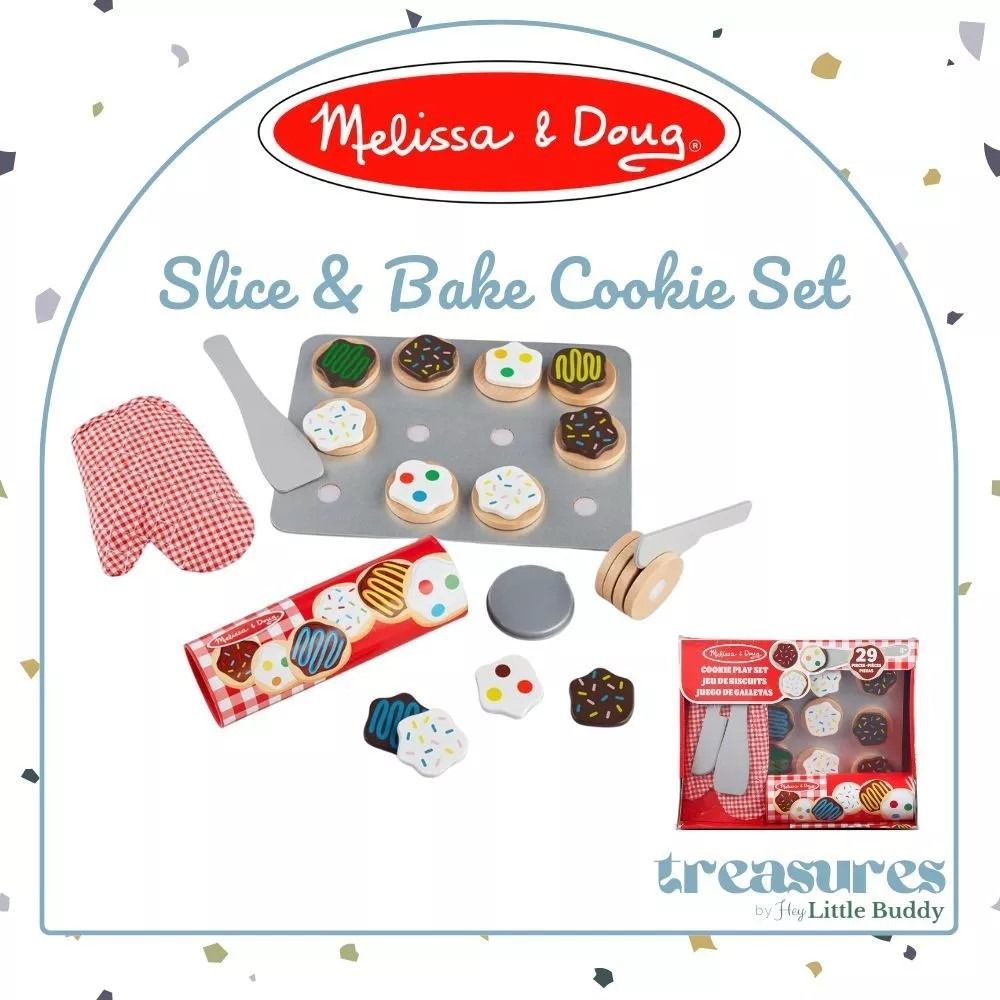 Melissa & Doug Slice and Bake Wooden Cookie Play Food Set Pretend ...