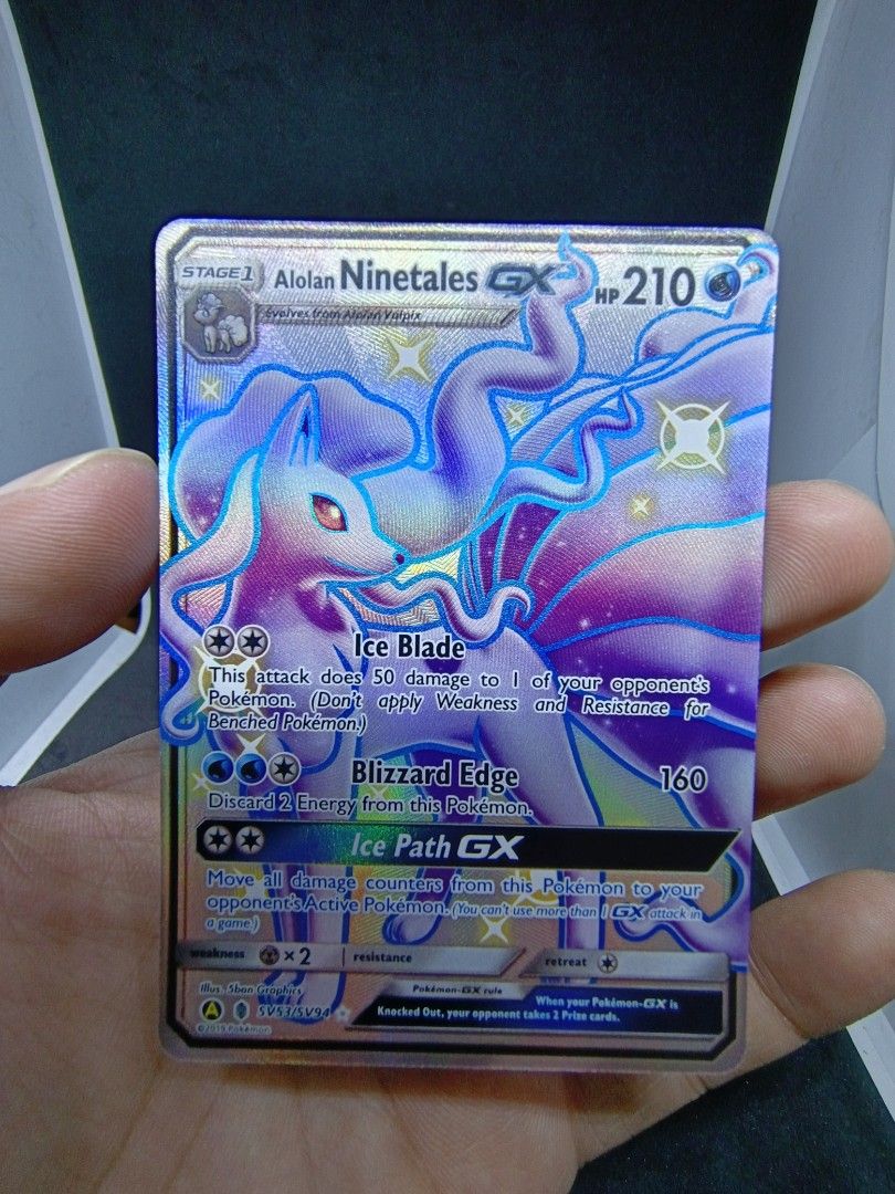 Pokemon Card - ALOLAN NINETALES GX # SV53 - FULL ART (SUN & MOON ...