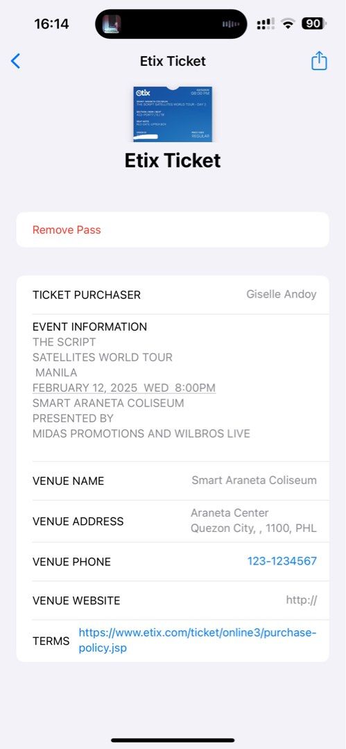 The Script Satellites World Tour E-Ticket (Araneta Day 2), Tickets ...