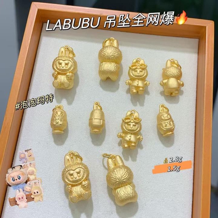 24k gold LABUBU pendant limited edition, Women's Fashion, Jewelry ...