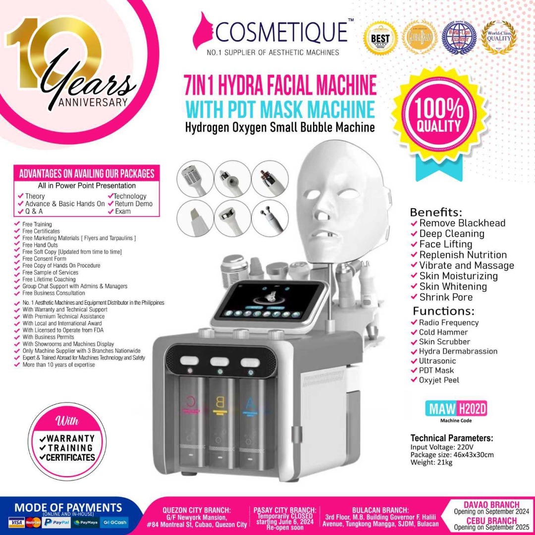 7in1 Hydra Facial Machine with PDT Mask, Beauty & Personal Care, Face ...