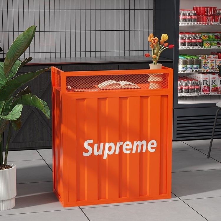 _Industrial style, wrought iron, cash register, container, barber shop ...