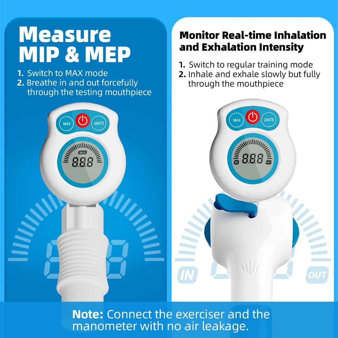 Breathing Exercise Device for Lungs with Electric Manometer Lung ...