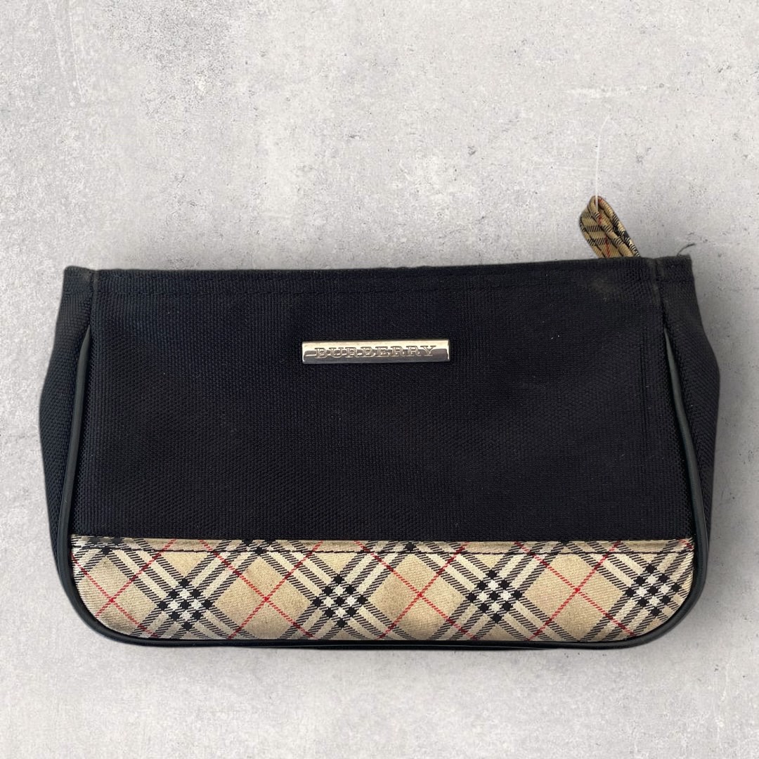BURBERRY Nova Check Pouch Canvas, Women's Fashion, Bags & Wallets ...