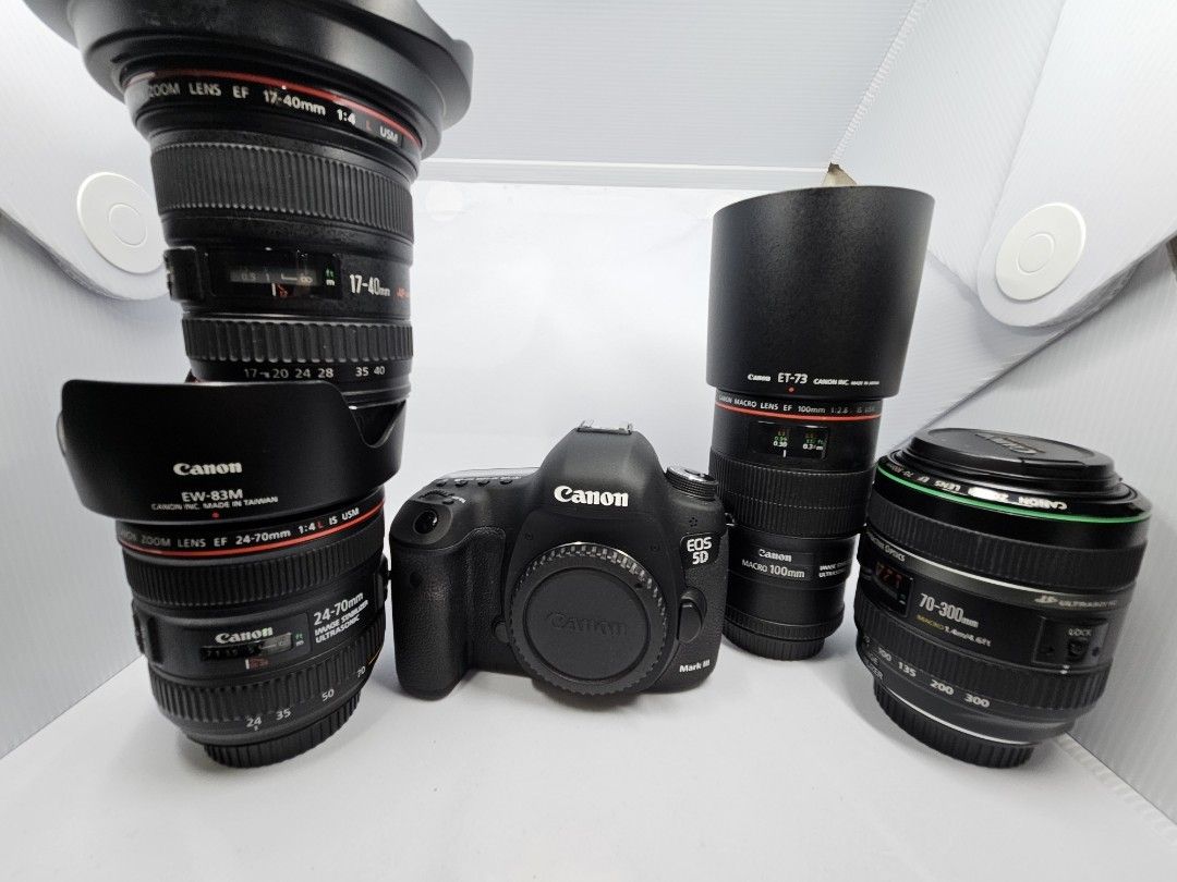 Canon 5D3 5Diii EF 24-70mm f4 IS 100MM F2.8 L Macro 70-300mm IS L DO 17 ...