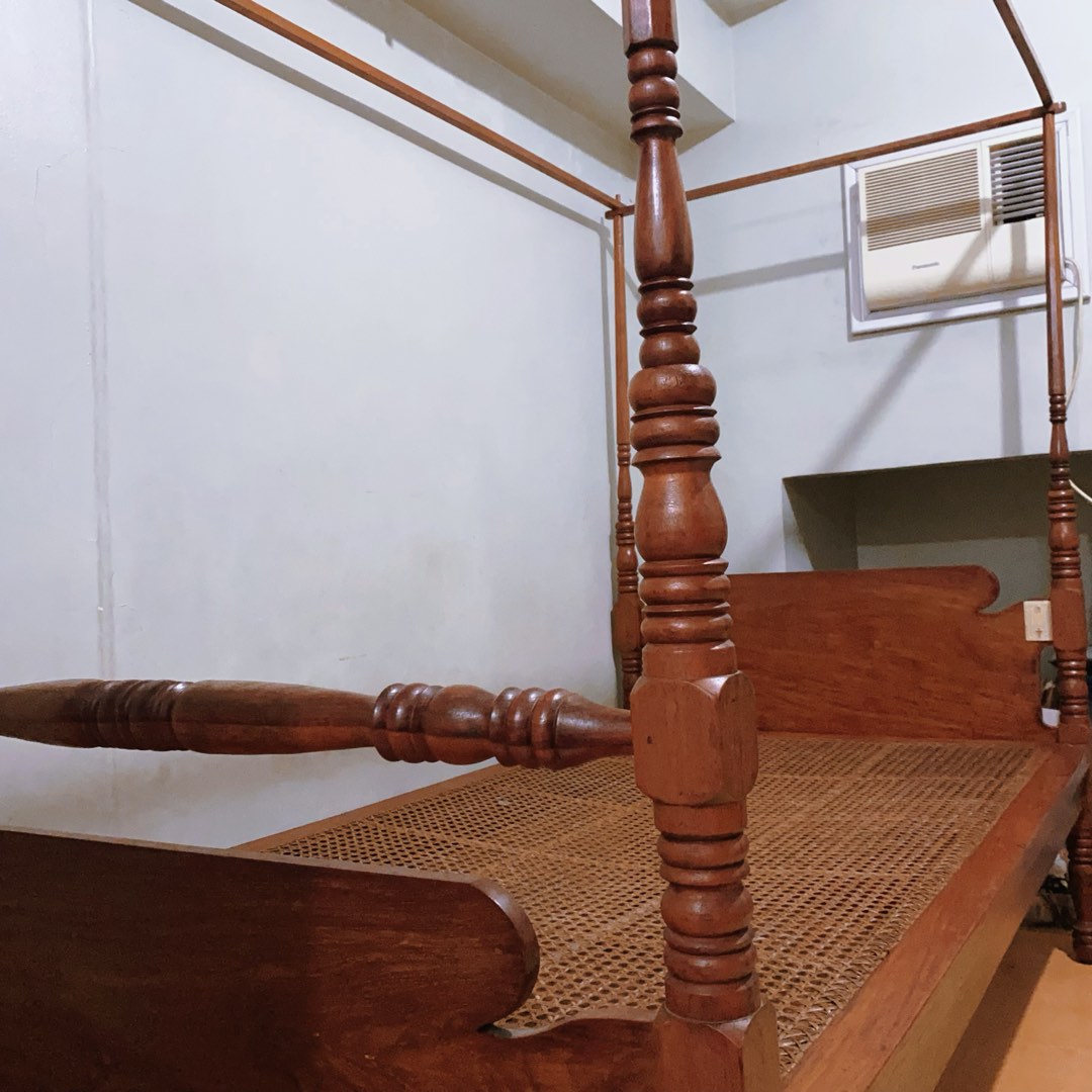 Canopy Wooden Bed (Twin) SOLID SOLIHIYA, Furniture & Home Living ...