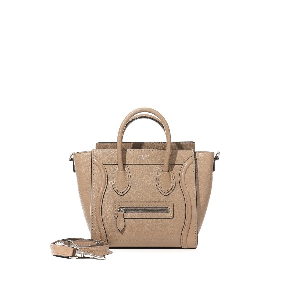 Celine Nano Luggage Tote in Drummed Leather, Luxury, Bags & Wallets on Carousell