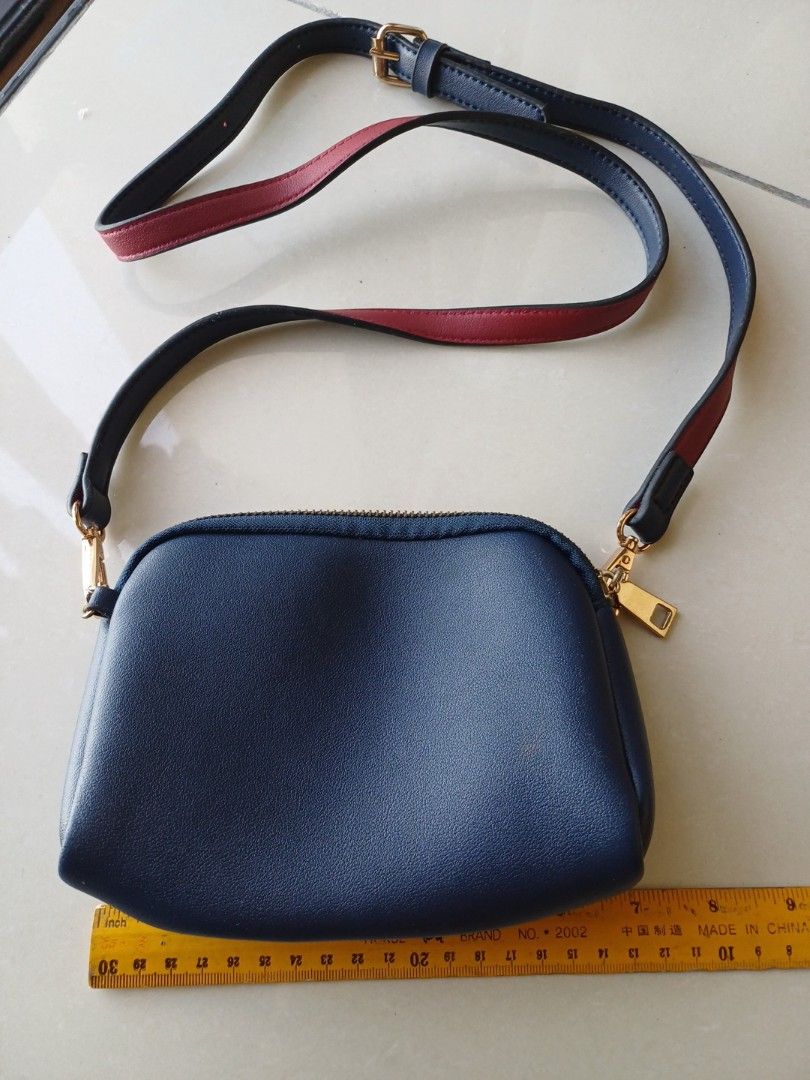Dark Blue Sling Bag Long Strap Pouches 5x6x2 inches, Women's Fashion ...