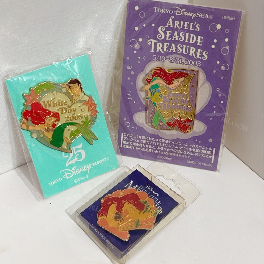 Disney The Little Mermaid Ariel Collectible Metal Pins Set, Hobbies ...
