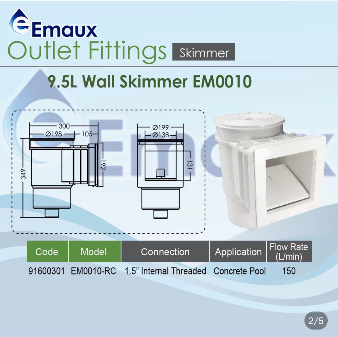 EMAUX Wall Skimmer, Furniture & Home Living, Home Improvement ...