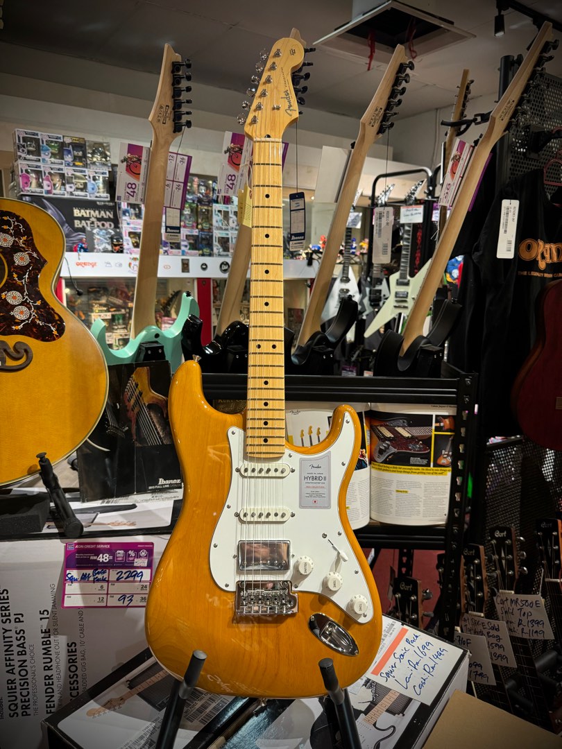 Fender Japan Hybrid II Stratocaster HSS Electric Guitar, Maple FB ...