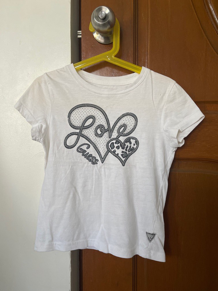 Guess white XL on tag fit to 4-6t, Babies & Kids, Babies & Kids Fashion ...