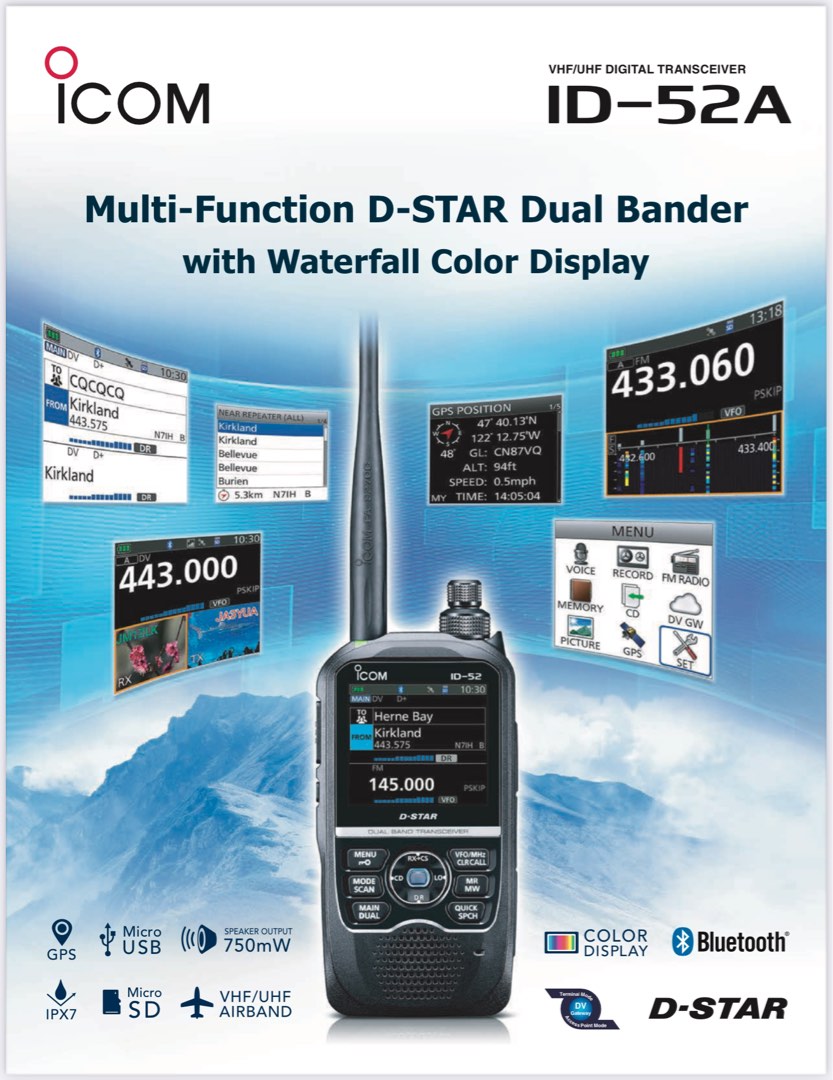 ICOM ID-52A VHF/UHF Digital Transceiver, Mobile Phones & Gadgets ...