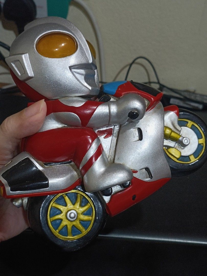 Japan Ultraman motorcycle rider coin bank collectible toys display kids ...