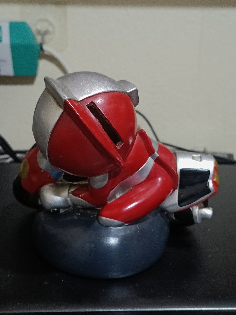 Japan Ultraman motorcycle rider coin bank collectible toys display kids ...