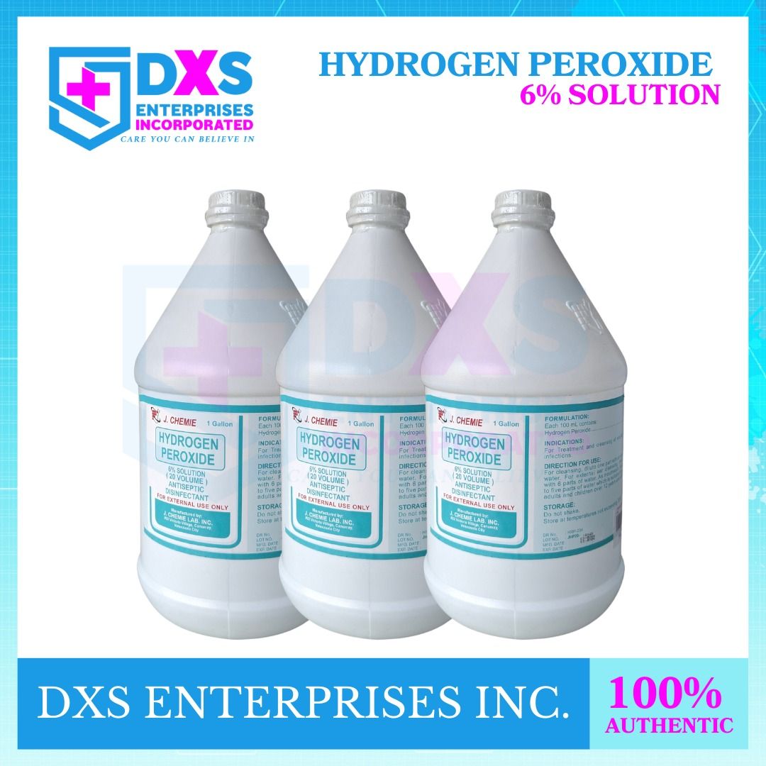 J.CHEMIE HYDROGEN PEROXIDE 6% Solution (20 VOLUME) 1 GALLON AND 500ML ...