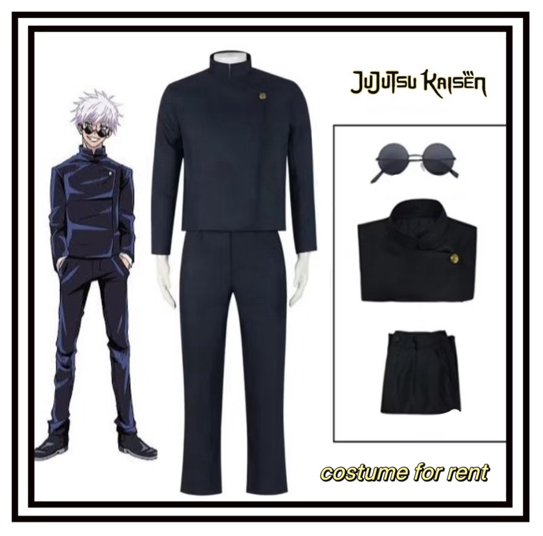 Jujutsu Kaisen Cosplay Gojo Satoru Uniform Top Pants Wig Glasses Anime ...