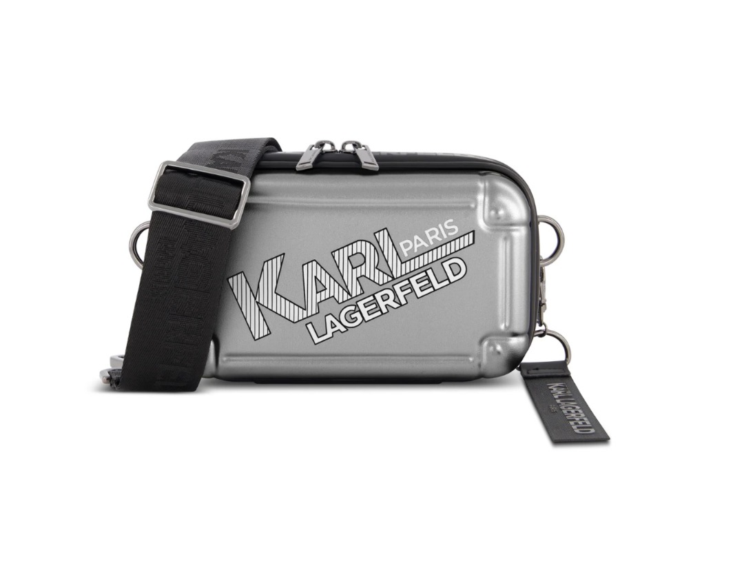 Karl Lagerfeld Hard Shell Crossbody Case / Bag for Men (Silver), Women ...