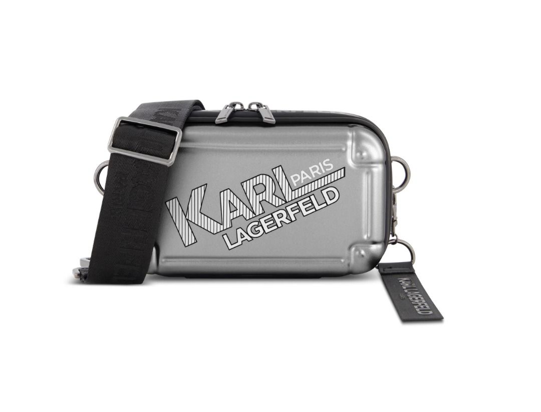 Karl Lagerfeld Hard Shell Crossbody Case / Bag for Men (Silver), Women ...