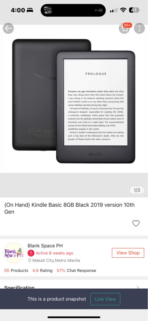 Kindle 2019 Basic 10th Gen, Mobile Phones & Gadgets, E-Readers on Carousell