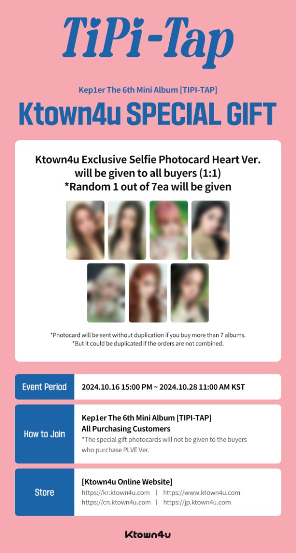 Ktown4u POB Kep1er - 6th Mini Album TIPI-TAP, Hobbies & Toys ...