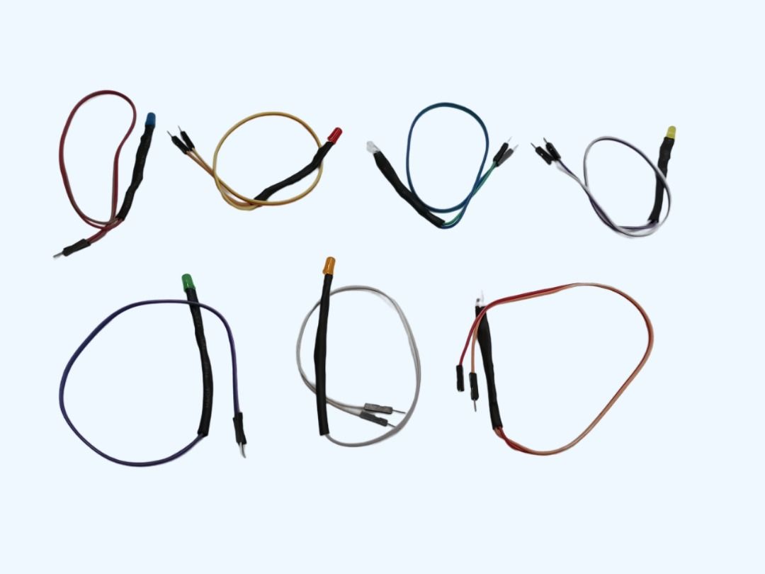 LED INDICATOR 5mm with 470 ohms RESISTOR 12V to DUPONT WIRE MALE 20cm ...