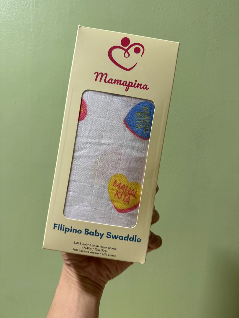 Mamapina Filipino Mahal Kita Swaddle Blanket, Babies & Kids, Bathing ...
