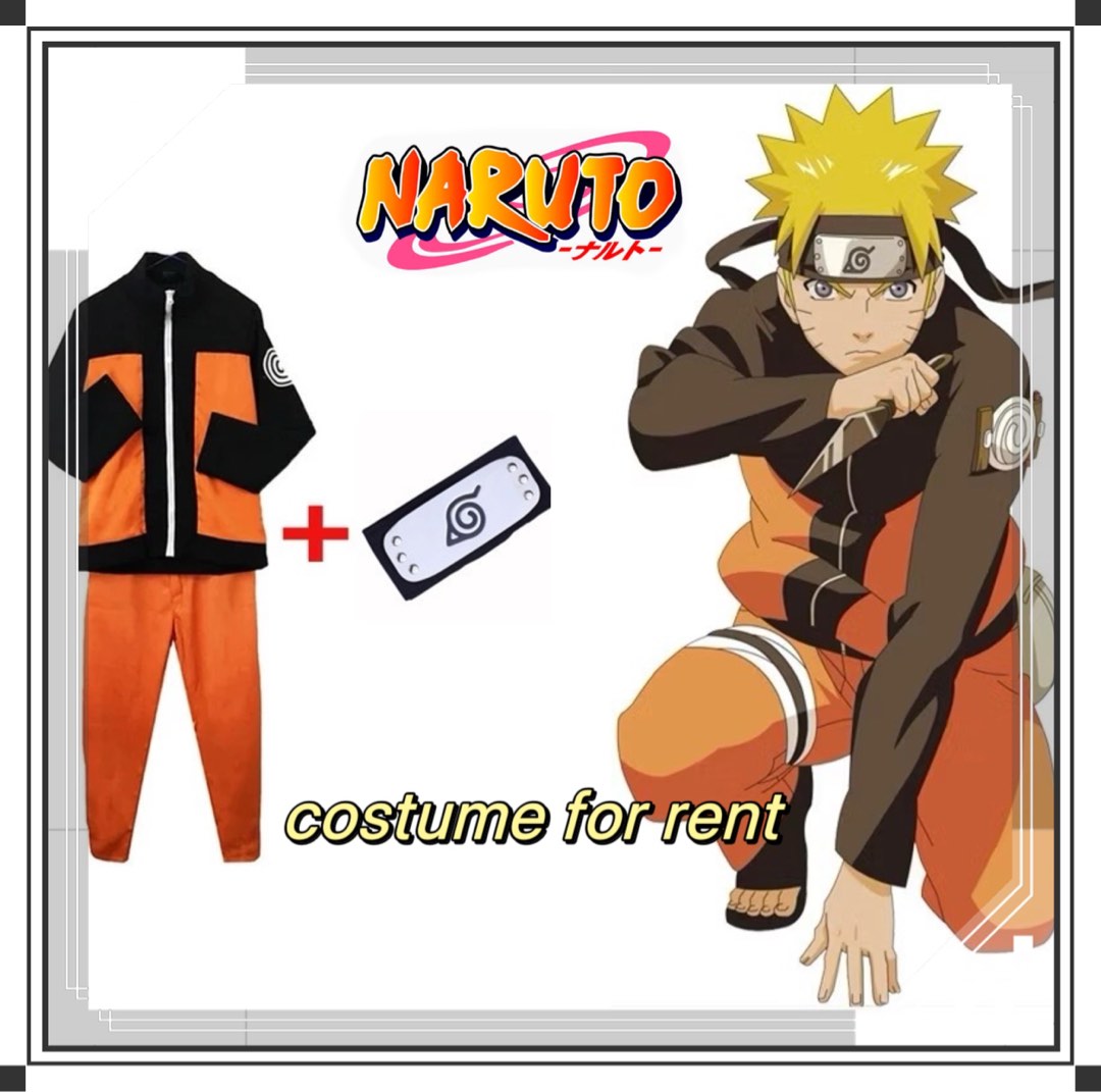 Naruto Cosplay Shippuden Costume Wig Konoha Forehead Protector Set, Men ...