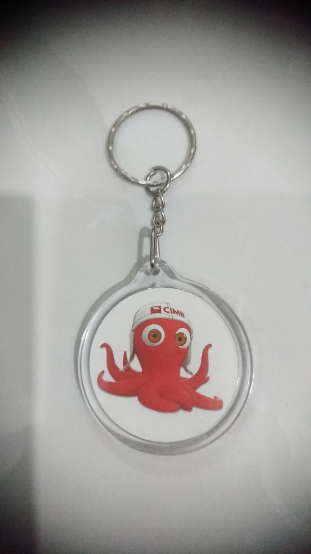 New Official CIMB Bank Octo Mascot Keychain, Men's Fashion, Watches ...