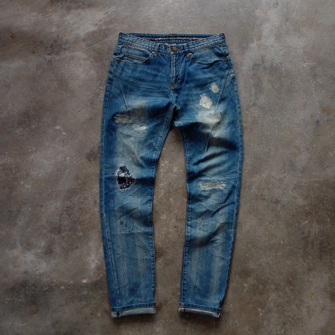 NUMBER NINE GRUNGE PAINT SPLATTER JEANS NUMBER (N)INE TAKAHIROMIYASHITA ...