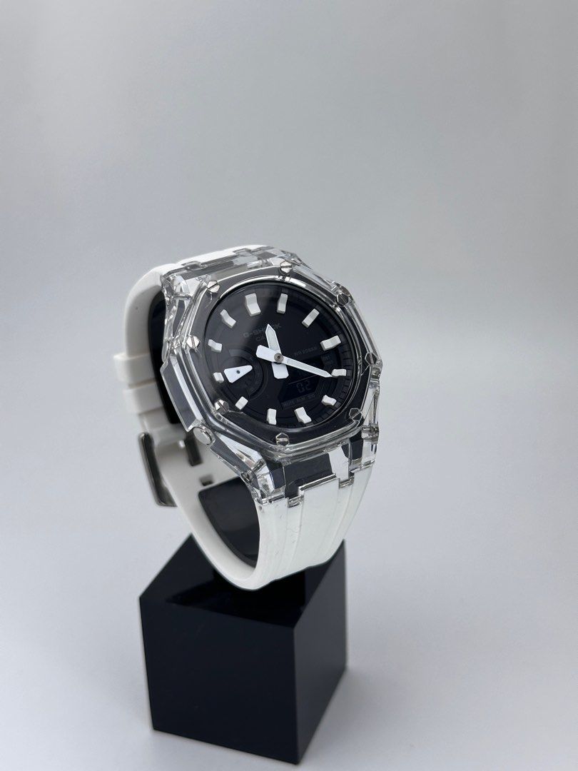 Original G-Shock GA2100 Mod Clear White AP Full Set, Men's Fashion ...