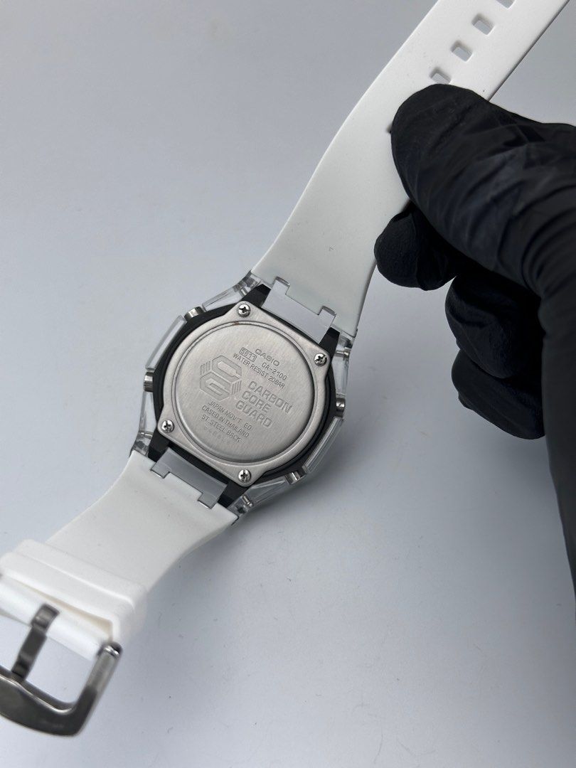 Original G-Shock GA2100 Mod Clear White AP Full Set, Men's Fashion ...