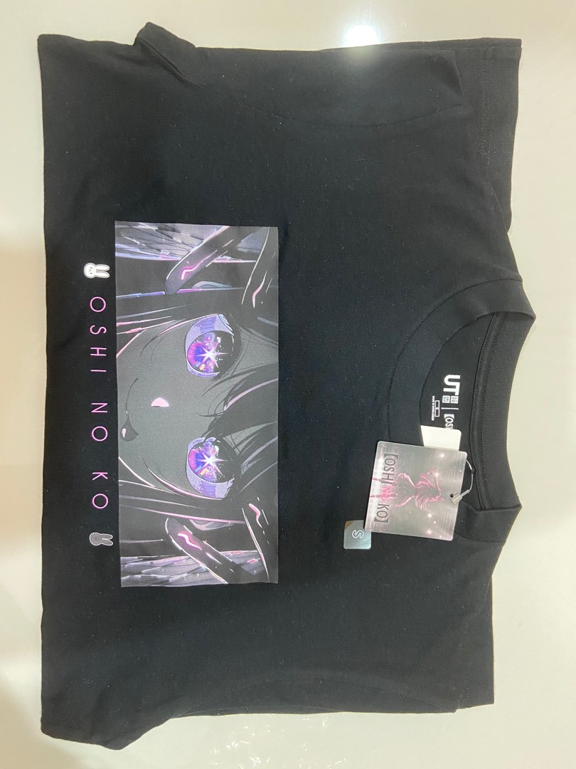 Oshi No Ko x Uniqlo Ai Hoshino Black T-shirt, Men's Fashion, Tops ...