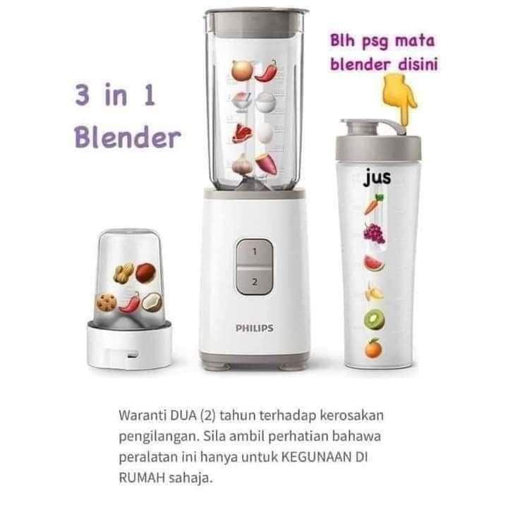 Philips Mini Blender, On-the-Go Tumbler & Multi Chopper HR2603/01, TV ...