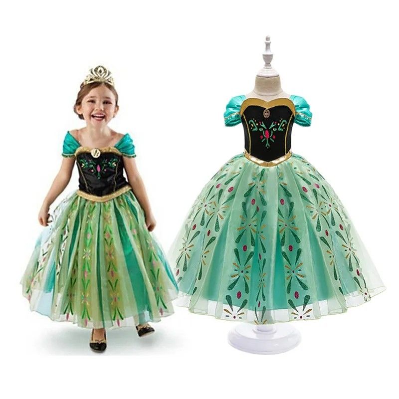 Primcess Anna Fairytale Disney of Frozen Cosplay Halloween Girl Kids ...