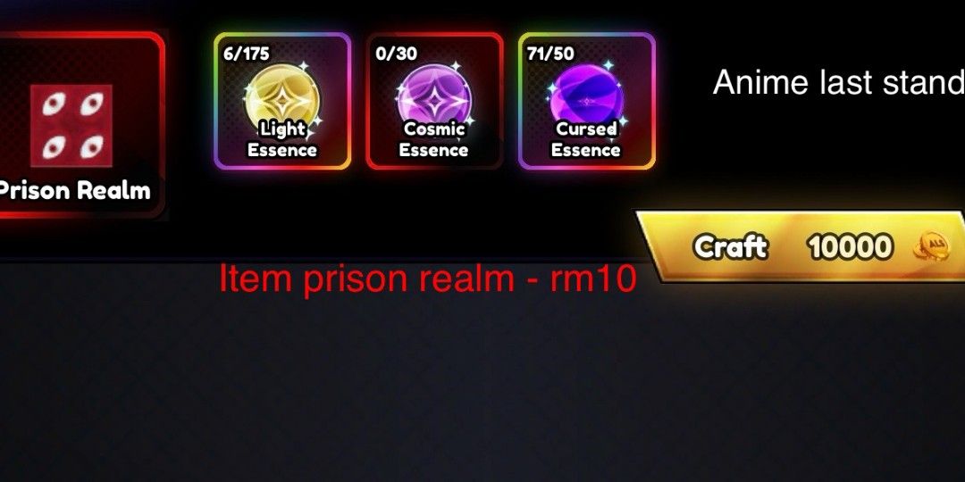 Prison realm (anime last stand) - rm10, Video Gaming, Gaming ...