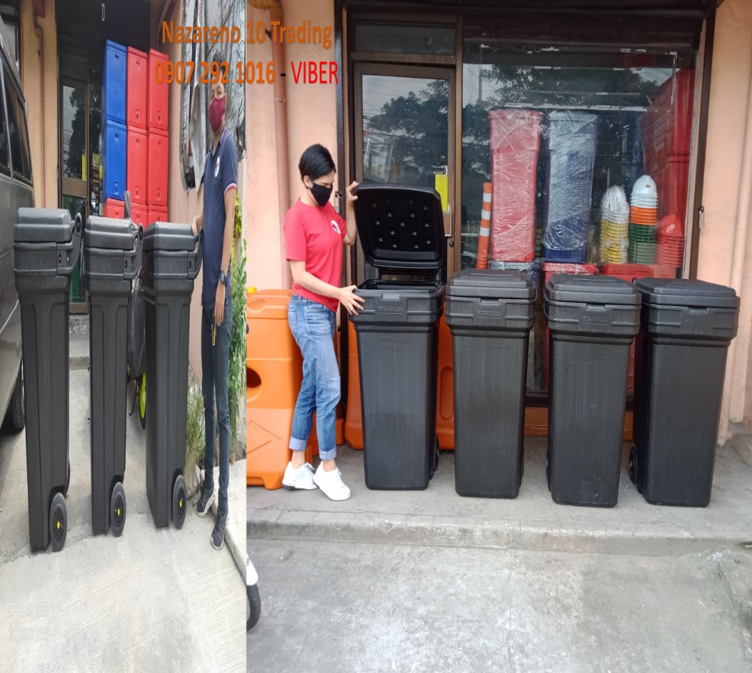 Roller king trash bin w/wheels 150Liters 610, Furniture & Home Living ...