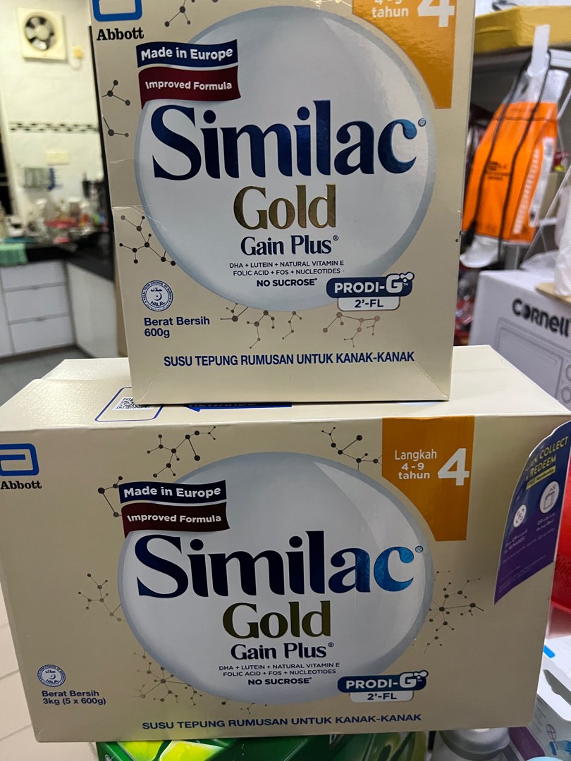 Similac Gold Gain Plus Step 4 Milk Formula 3kg (Growing Up Milk for Faster Learning), Babies ...